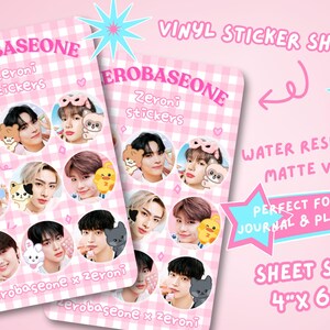 ZEROBASEONE Sticker Sheet | Cute Zeroni and ZB1 Stickers of All Members ...