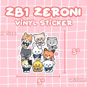 Zerobaseone ZB1 Zeroni Vinyl Sticker Uniform | Binini, Hanini, Yunini ...