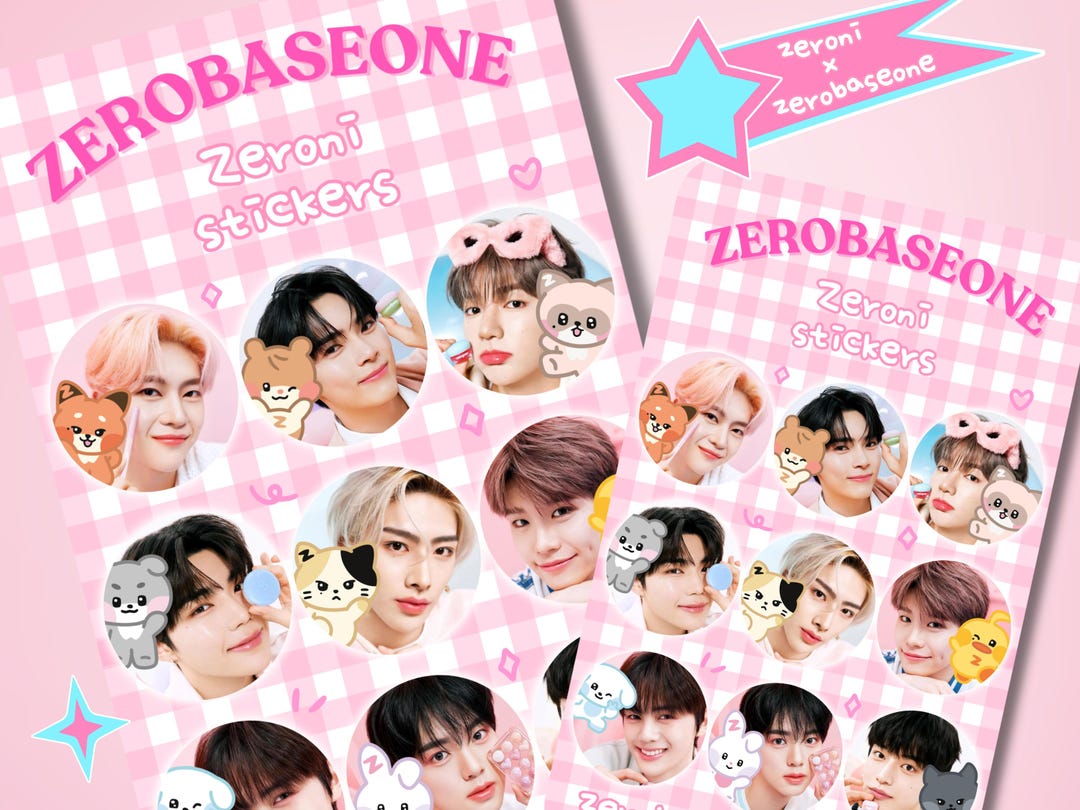 ZEROBASEONE Sticker Sheet | Cute Zeroni and ZB1 Stickers of All Members ...