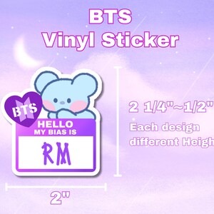 BTS Bias Sticker: Kpop Army Waterproof Decal - Etsy
