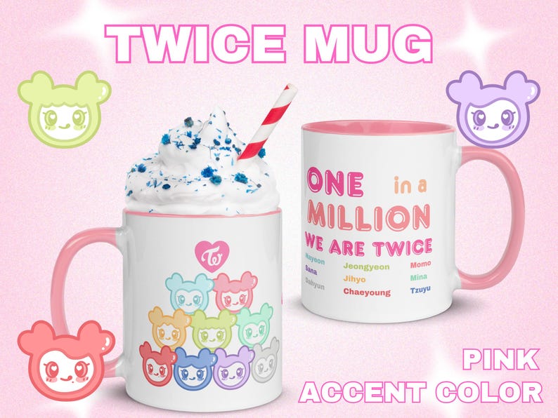 TWICE Coffee Mug Twice KPOP Coffee Cup Momo, Nayeon, Sana, Mina, Jihyo ...