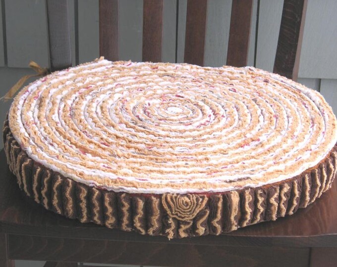 Bunkhouse Collection Shirred Cotton Faux Tree Stump Seat Cushion With ...