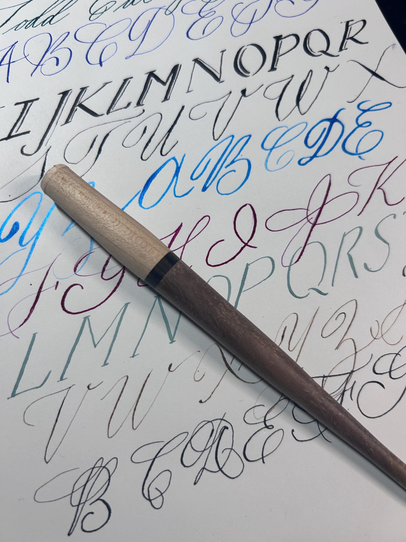 Hand-turned Wooden Calligraphy Pen Stave - Maple, Ebony, and Black ...
