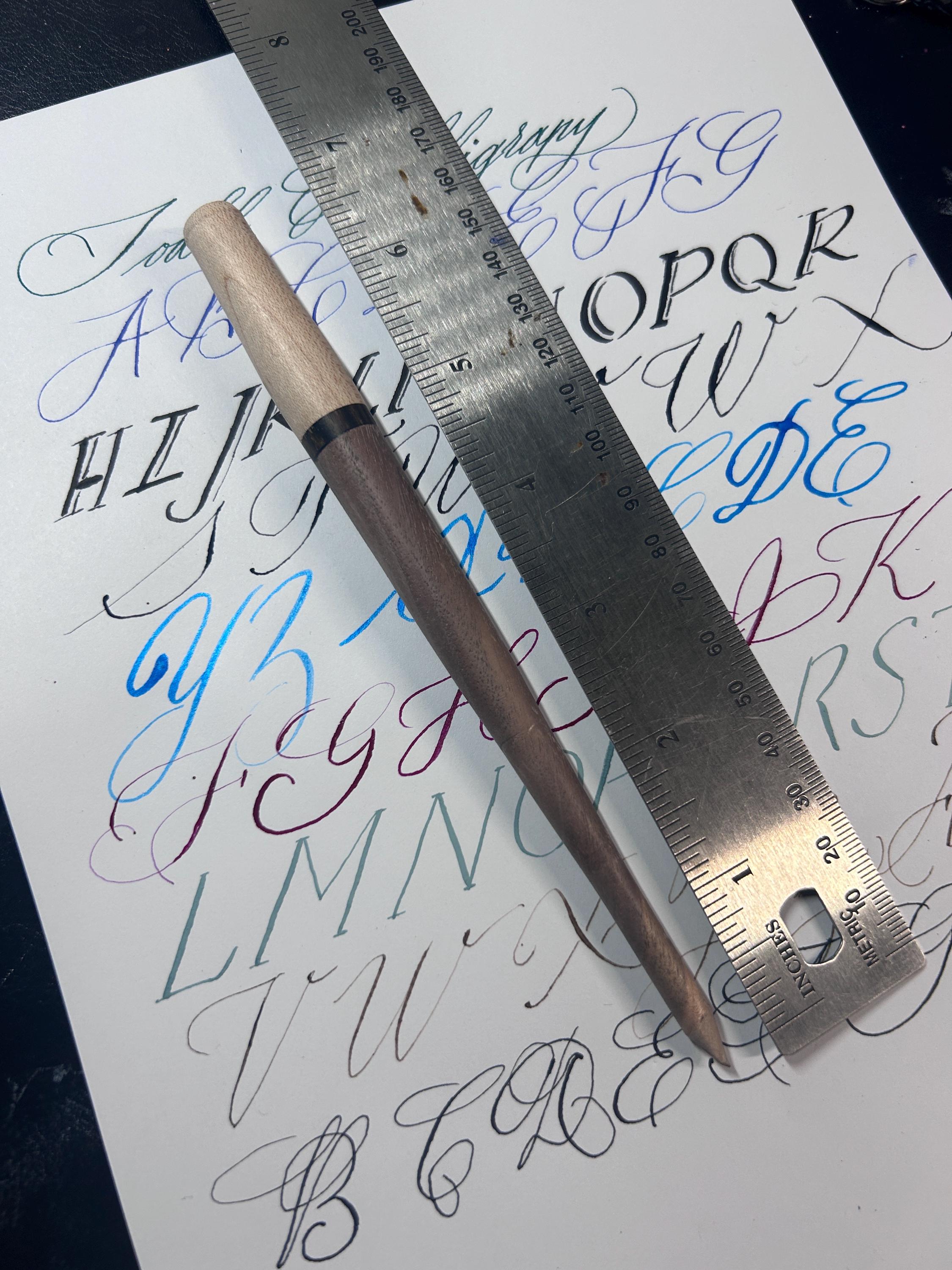 Hand-turned Wooden Calligraphy Pen Stave - Maple, Ebony, and Black ...