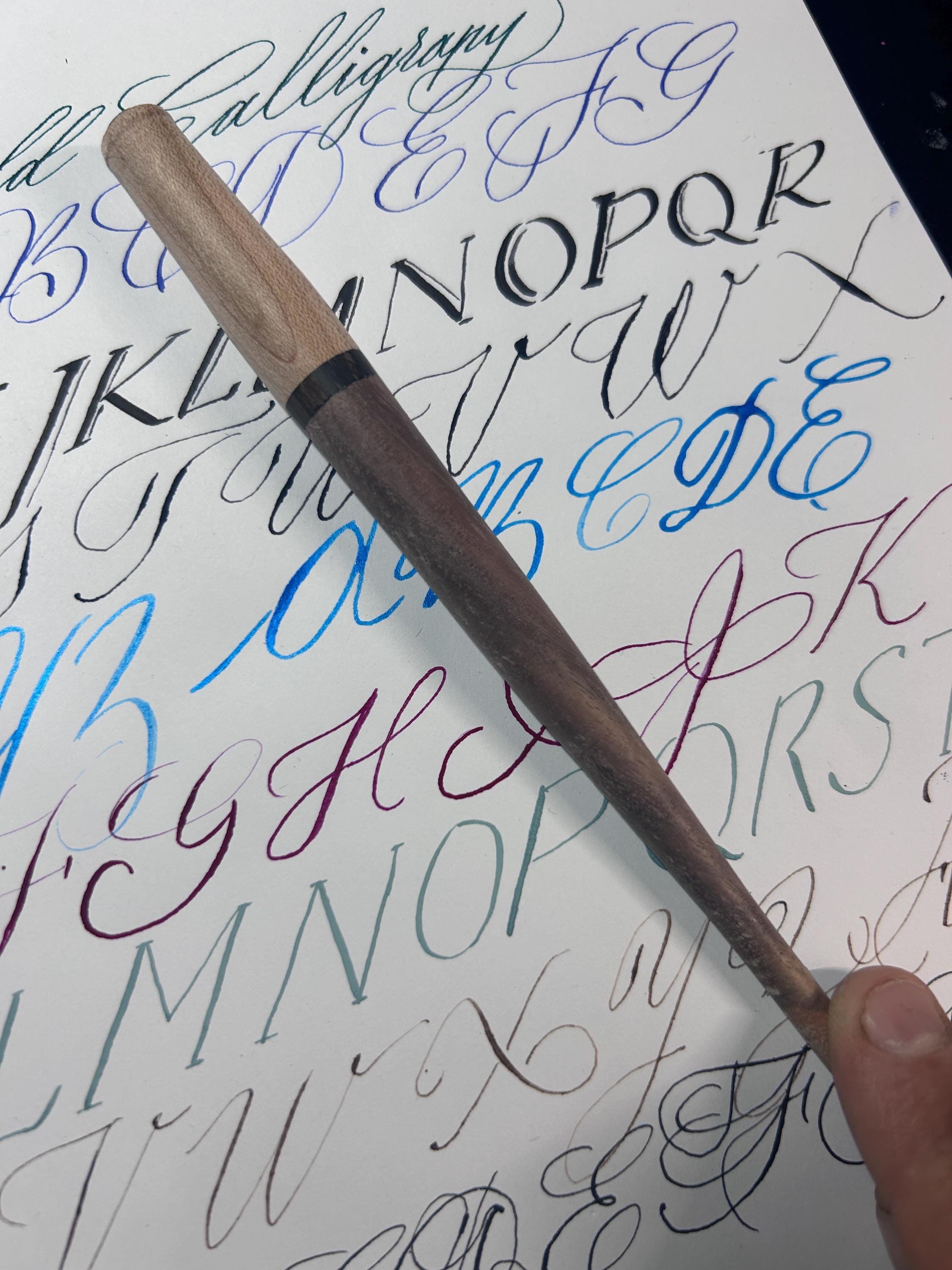Hand-turned Wooden Calligraphy Pen Stave - Maple, Ebony, and Black ...