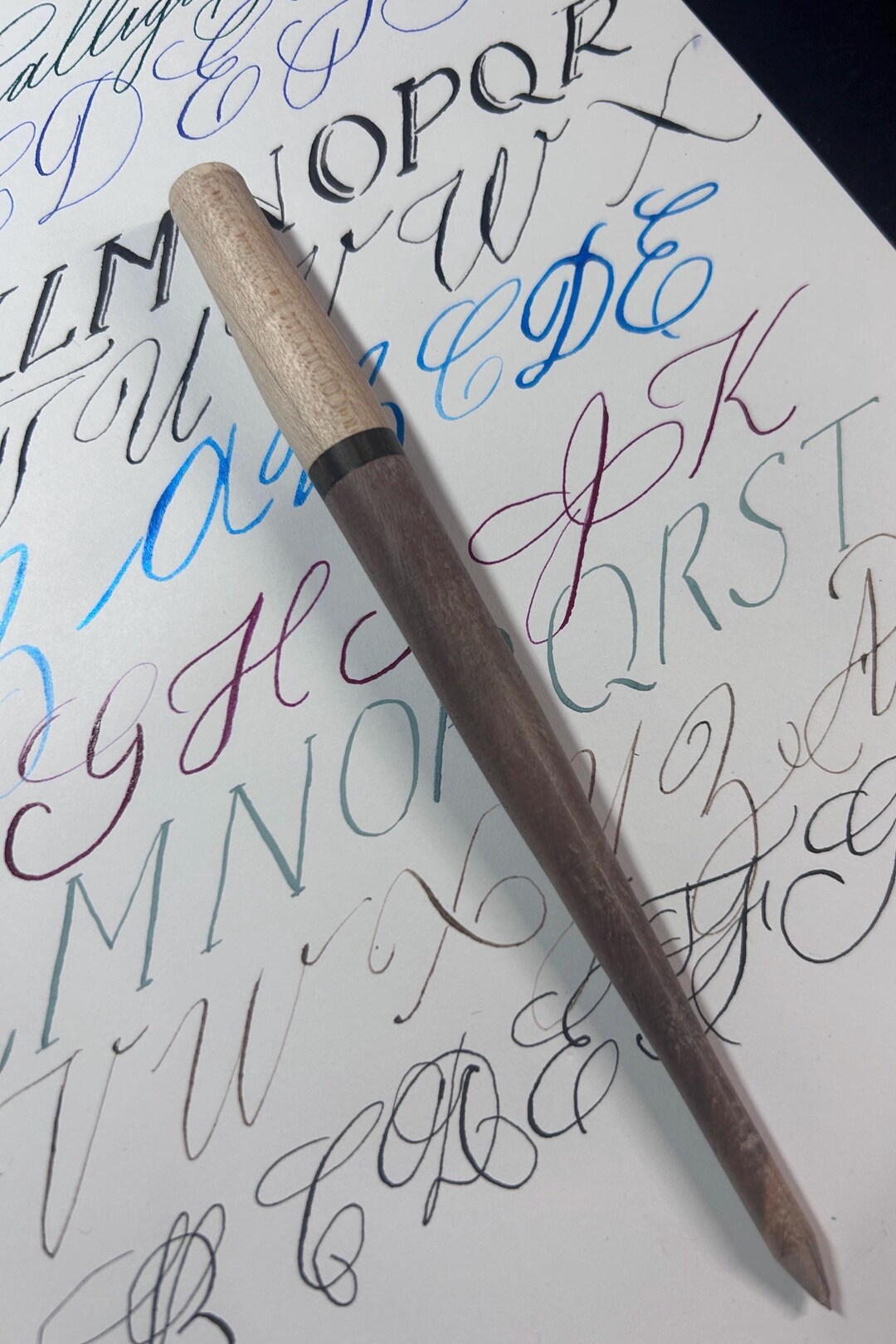 Hand-turned Wooden Calligraphy Pen Stave - Maple, Ebony, and Black ...
