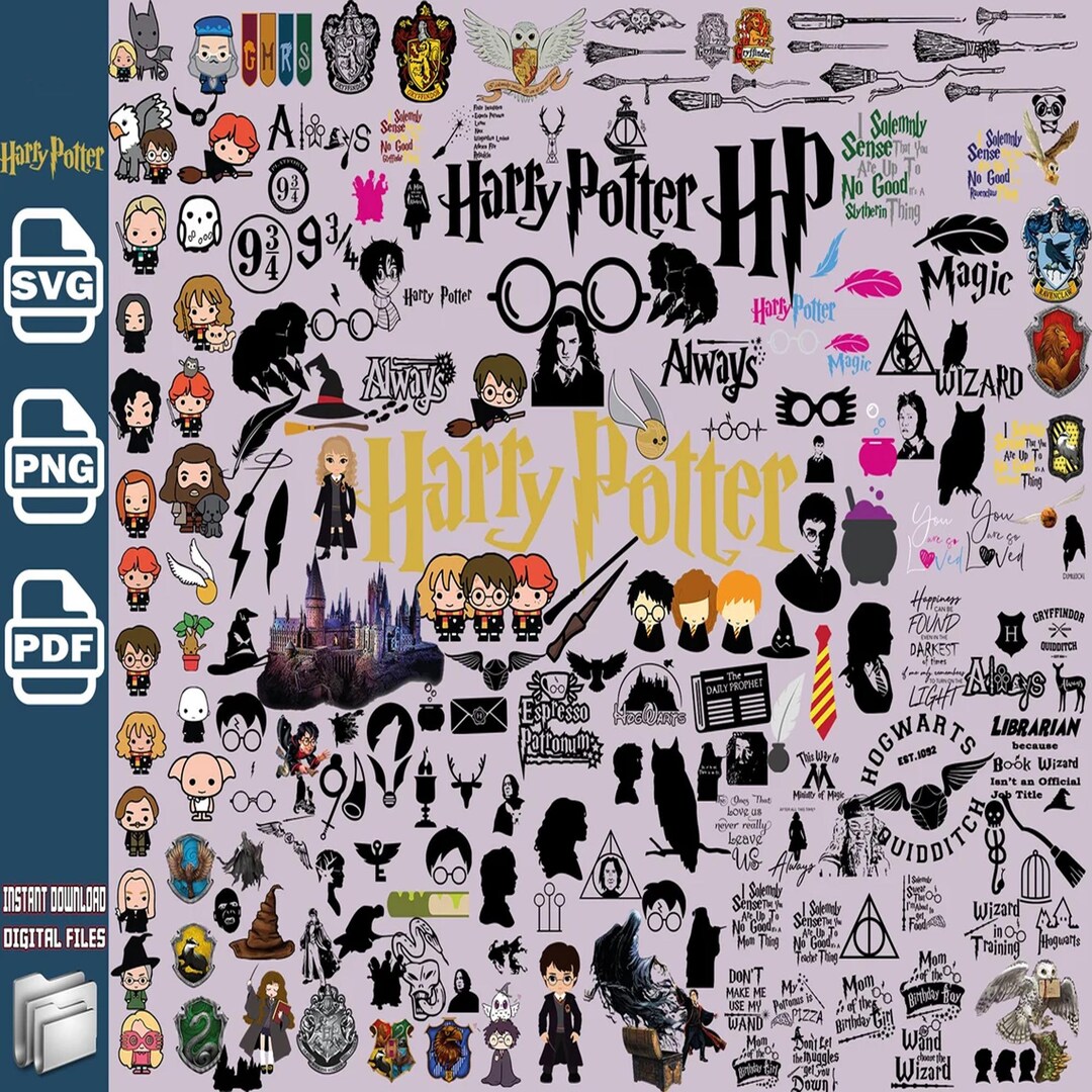 1500 File Har.ry Potter SVG-PNG-PDF Bundle, Harry P. Layered Svg, H ...