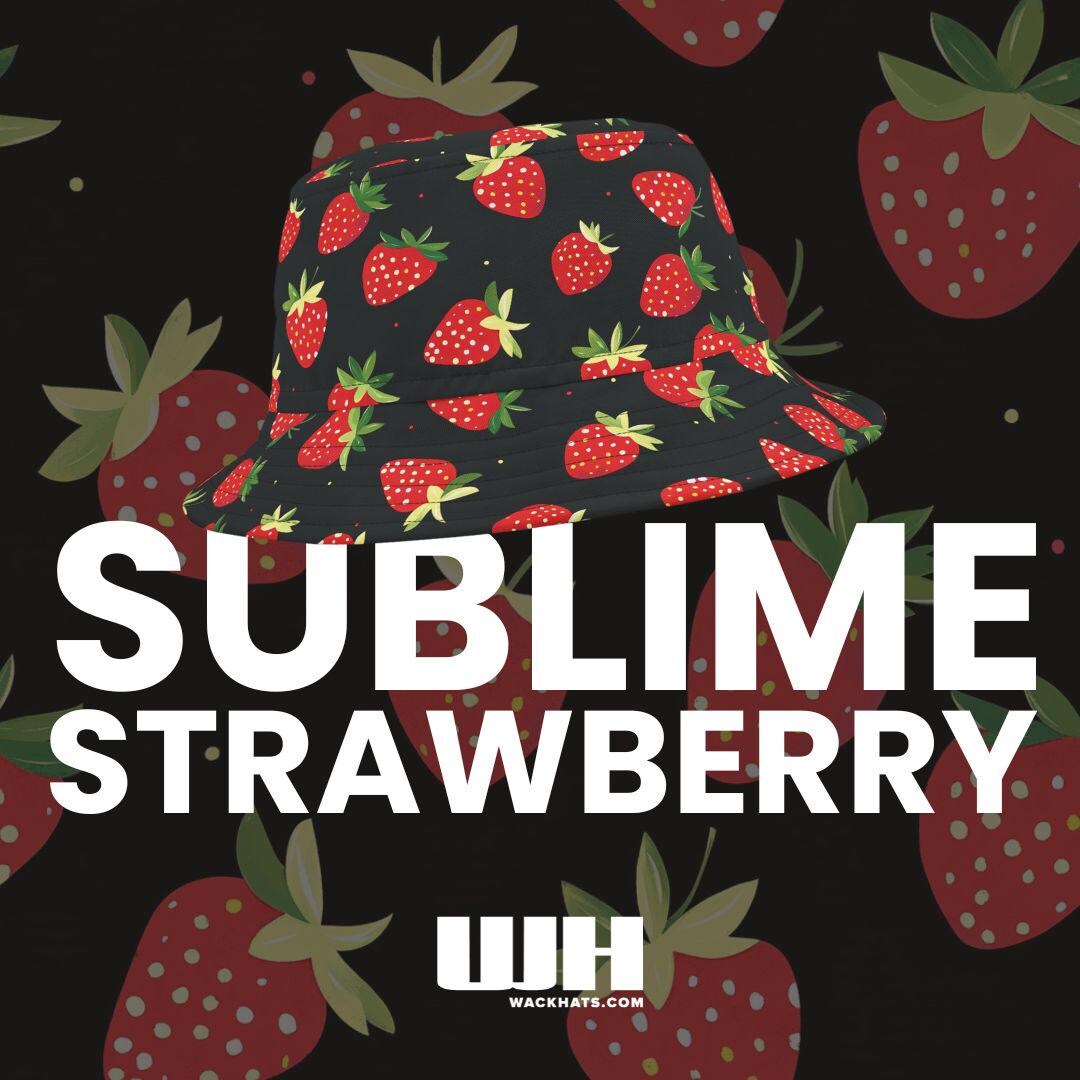 Strawberry Bucket Hat: Sublime Strawberry by WACK HATS. 100% Unique ...