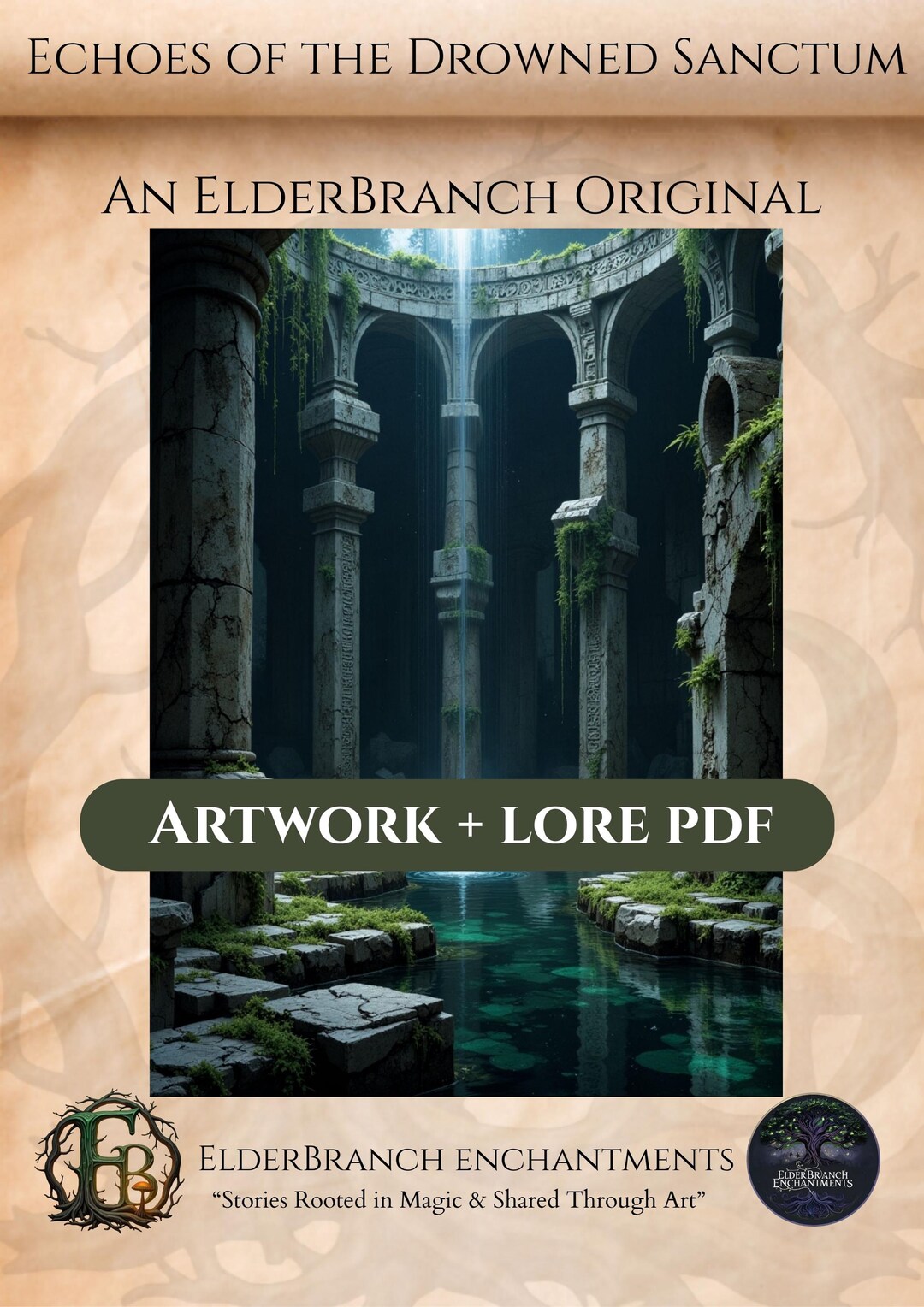 Fantasy Ruins Wall Art Digital Download + Lore PDF | Ancient Mystical ...