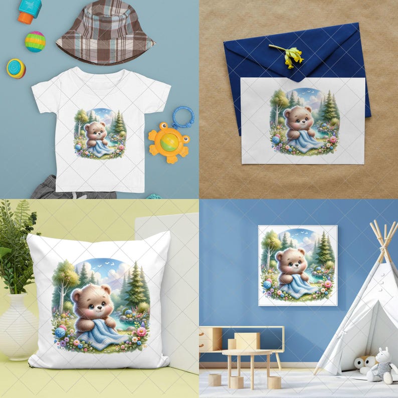 Bear Cub Blue Downloadable Printable Images High Quality PNG for ...