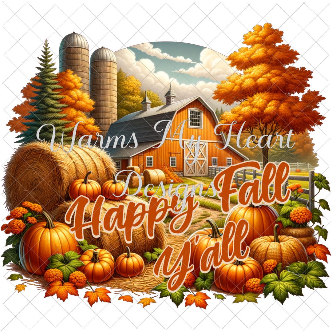 Happy Fall Y'all Digital Downloadable Design High Quality PNG File ...
