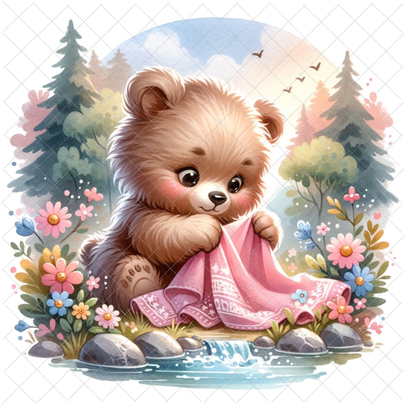 Bear Cub Pink Downloadable Printable Images High Quality PNG for ...