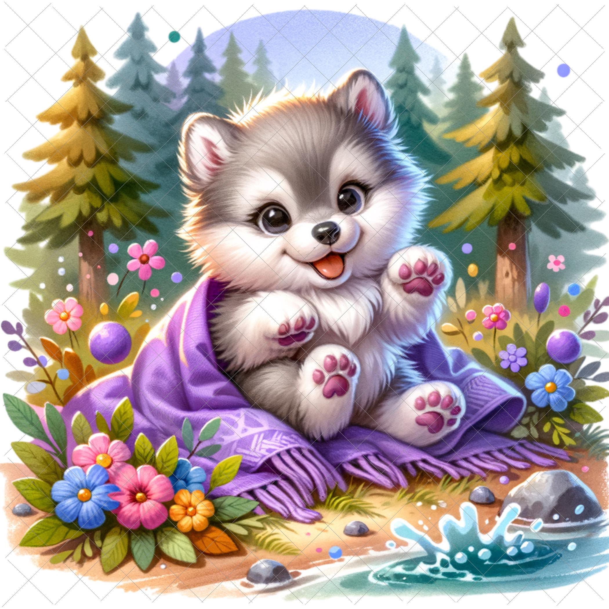 Baby Wolf Pup Downloadable Printable Images High Quality PNG for ...