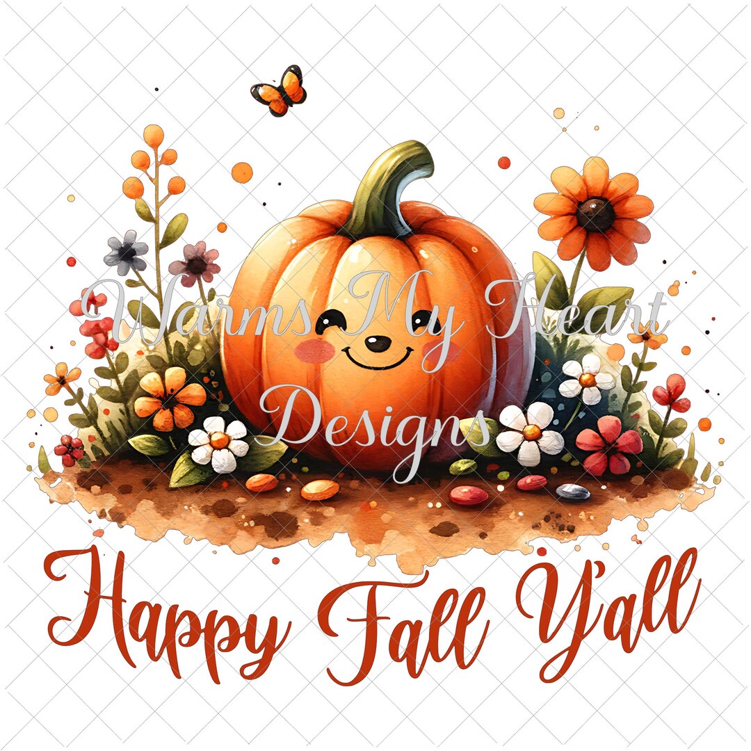Happy Fall Y'all Digital Downloadable Design High Quality PNG File ...
