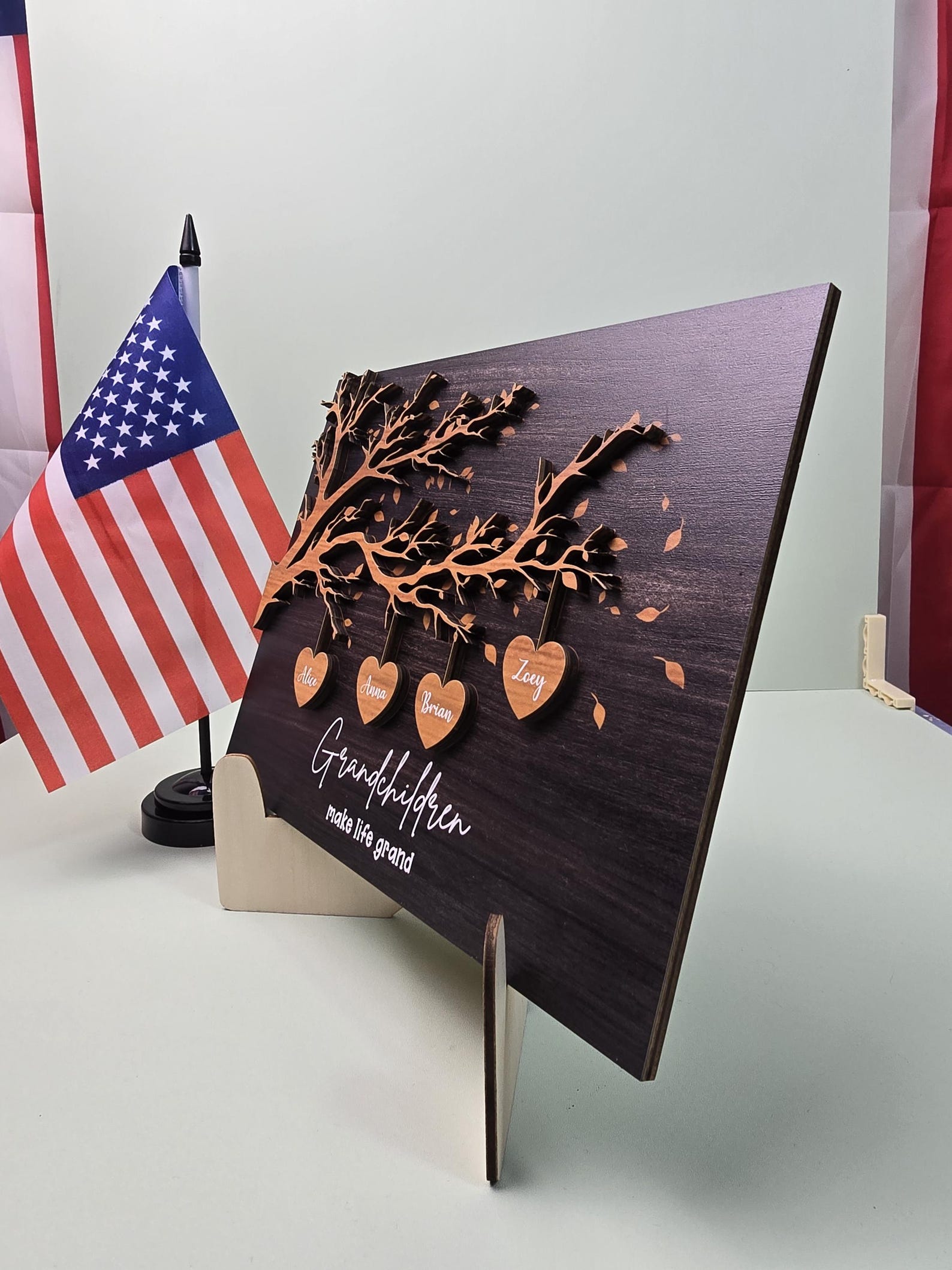 Personalized Family Tree Plaque: Grandparents' Wooden Sign With ...