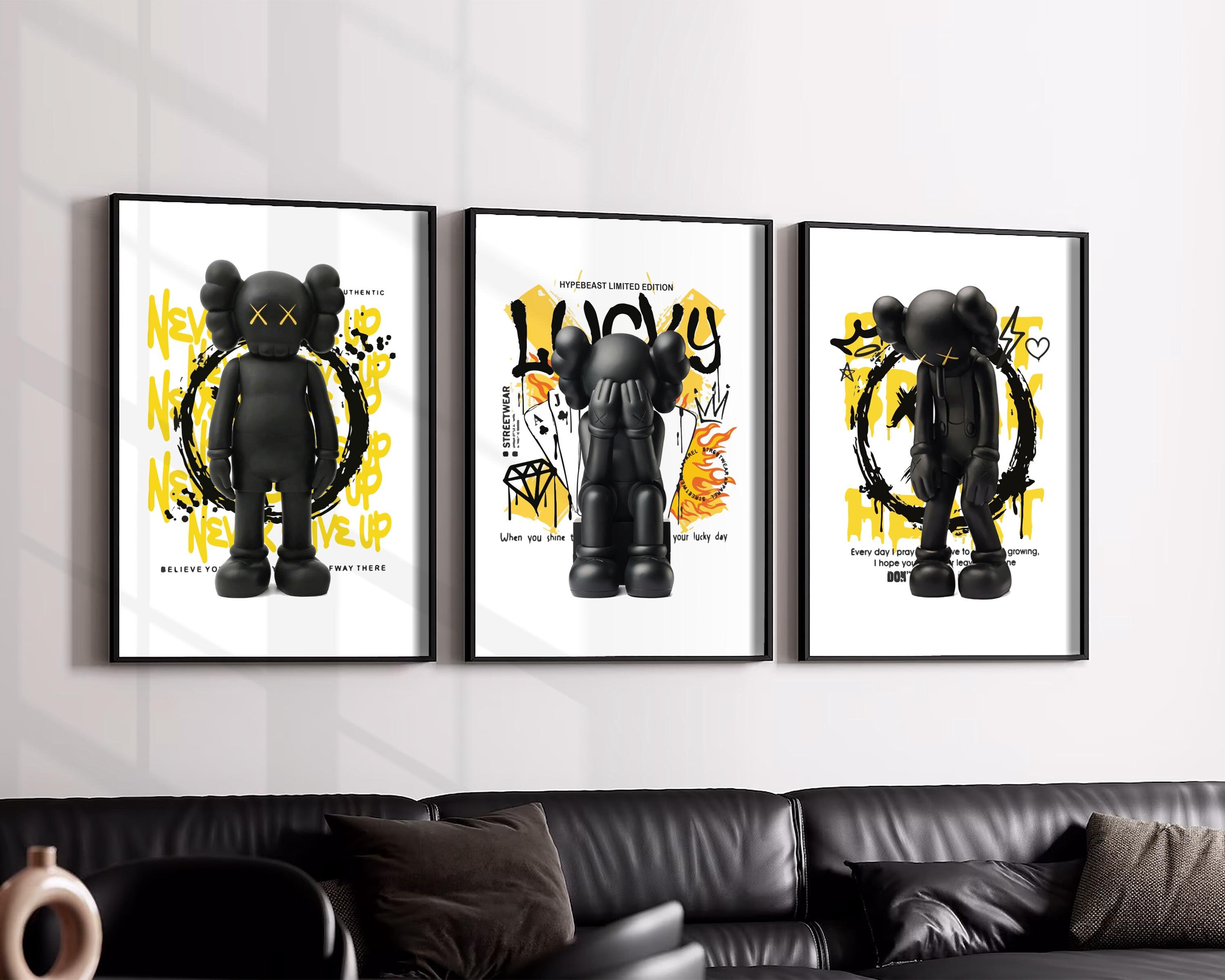 Hypebeast Figure Wall Art Set, Yellow Hypeeast Posters, Hypebeast Decor ...