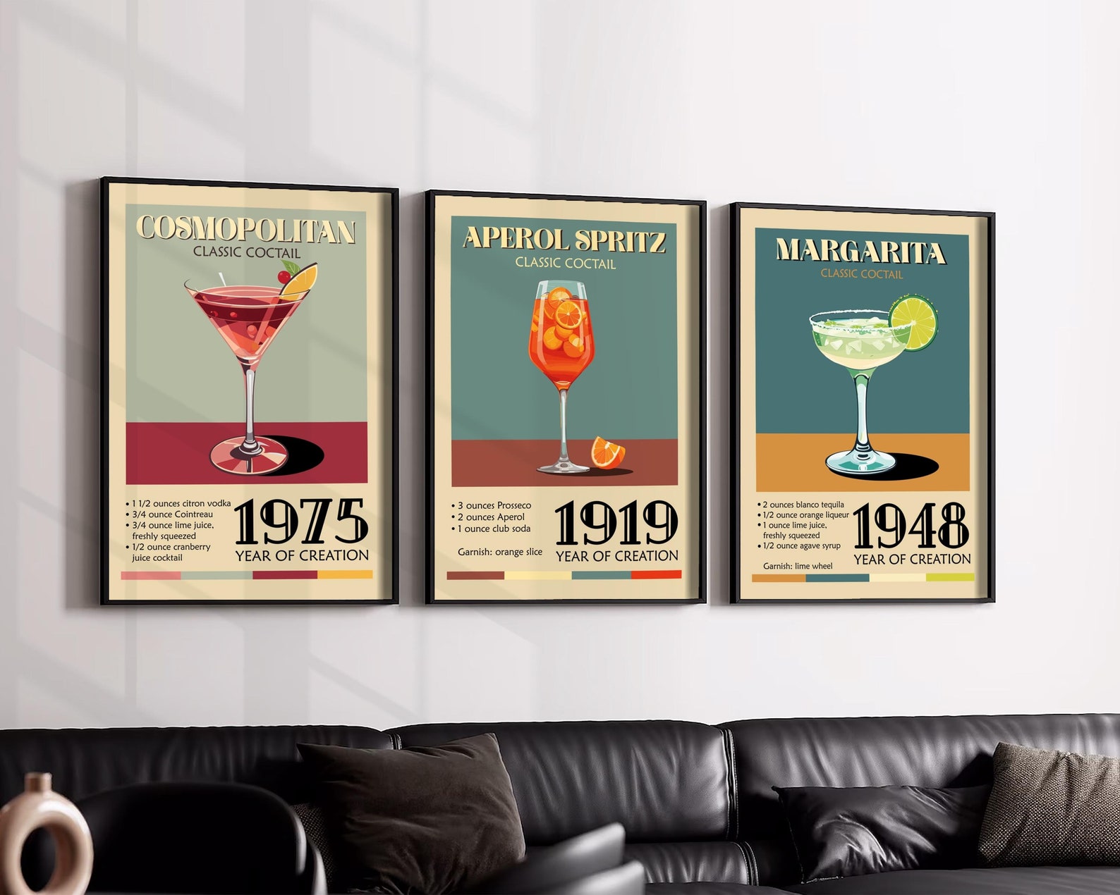 Old Fashioned Cocktail Print Set of 3, Old Fashioned Cocktail Poster ...