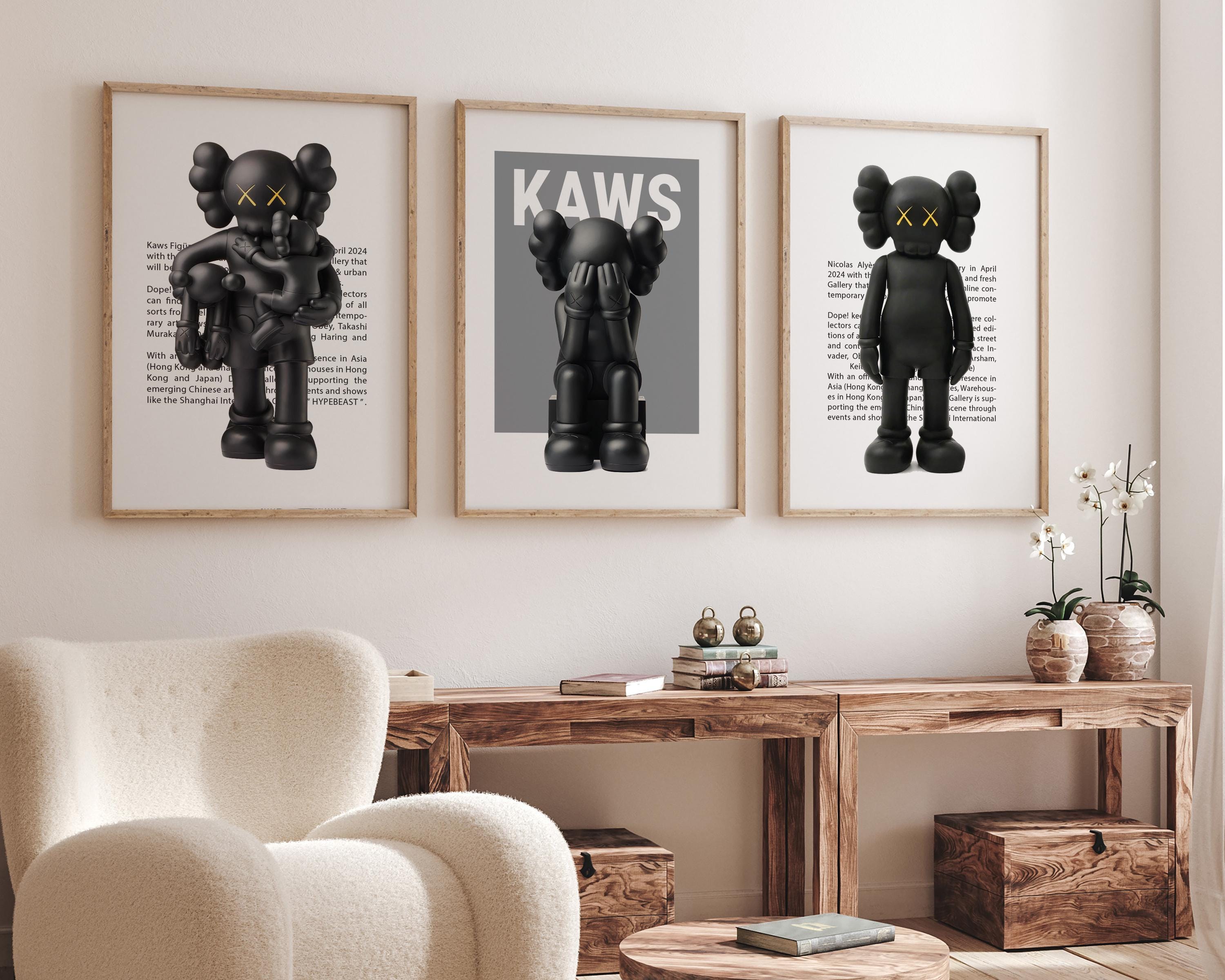 Framed Hypebeast Figure Wall Art, Black Hypeeast Poster Art, Set of 3 ...