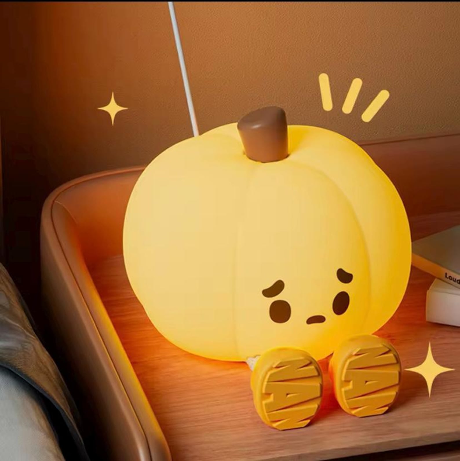 Halloween Pumpkin Night Light Cute Soft Silicone Safe Lamp Decorations ...