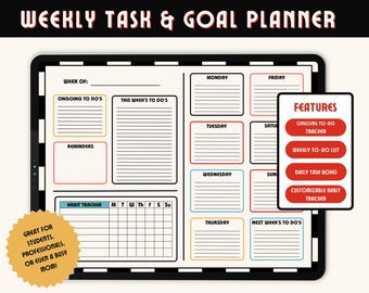 Aesthetic Weekly Planner | Vintage | Digital & Printable | Single Page ...