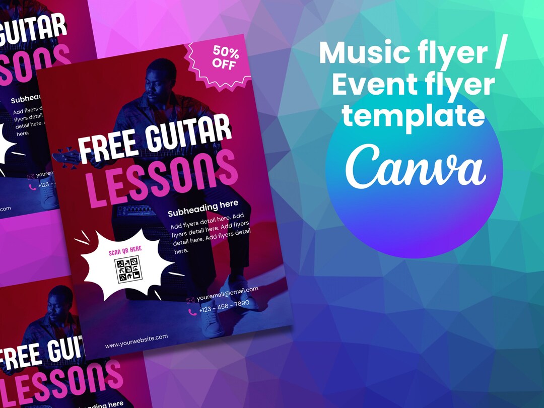 Editable Music/guitar Flyer Template - Etsy