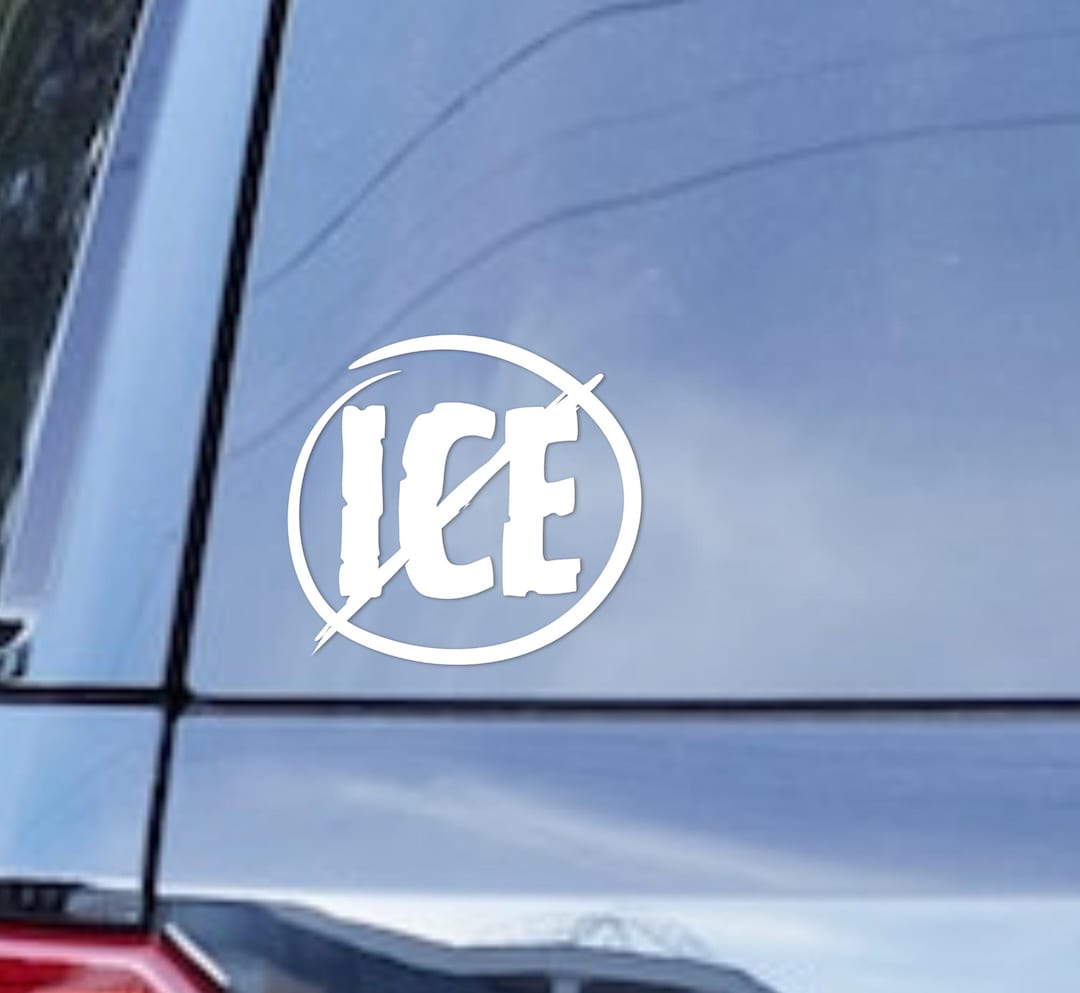 Ban ICE No I.C.E. Vinyl Decal Sticker Anti Trump Political Protest ...