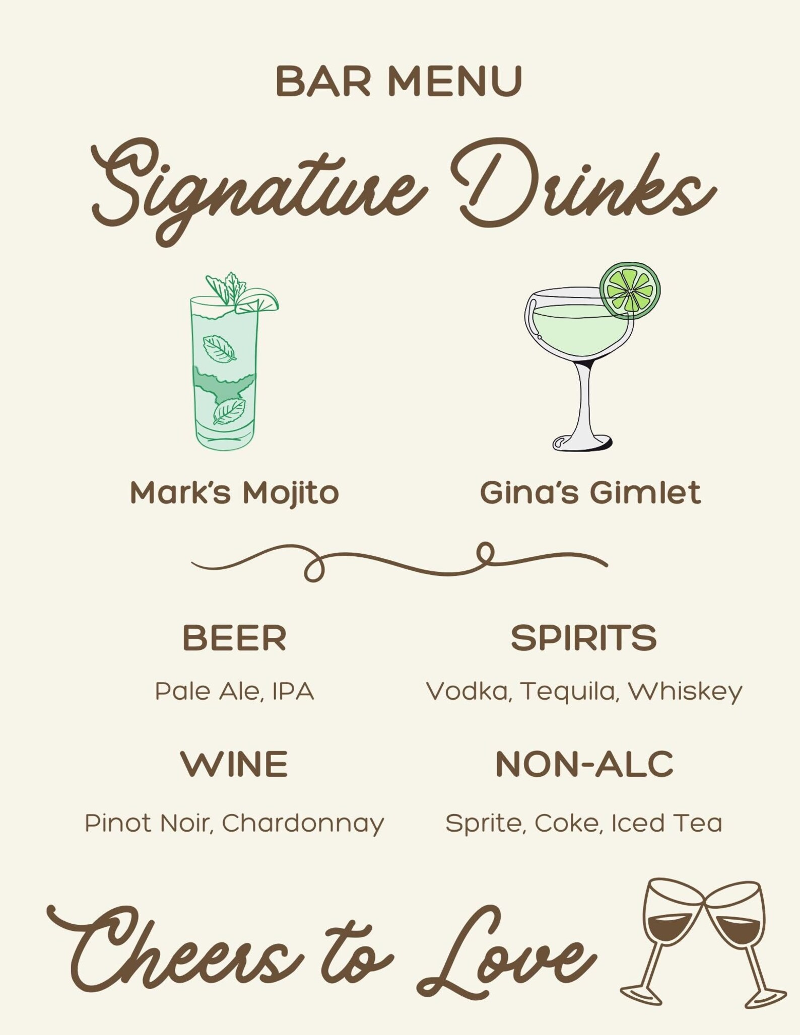 Desert Vintage Bar Menu Template - Etsy