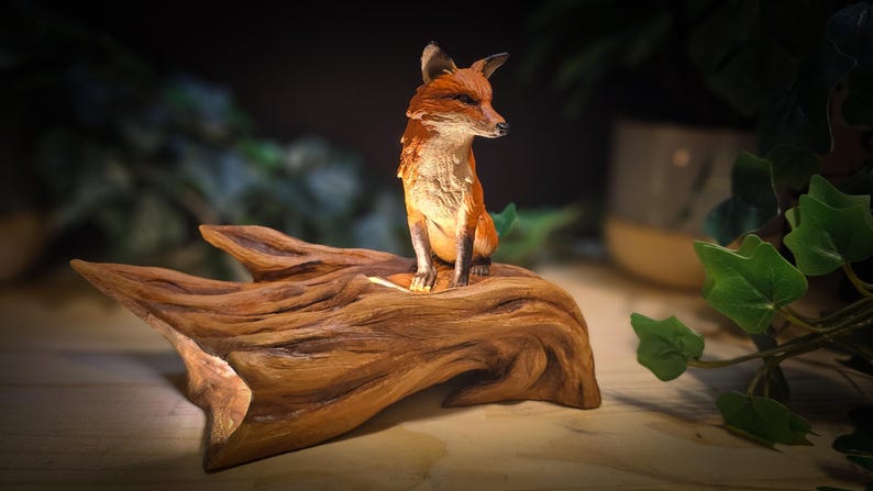 Fox Night Light, Woodland Nursery Lamp, Hand‑painted 3D Printed LED ...