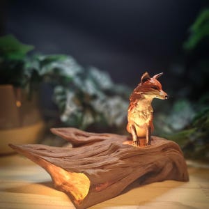 Fox Night Light, Woodland Nursery Lamp, Hand‑painted 3D Printed LED ...
