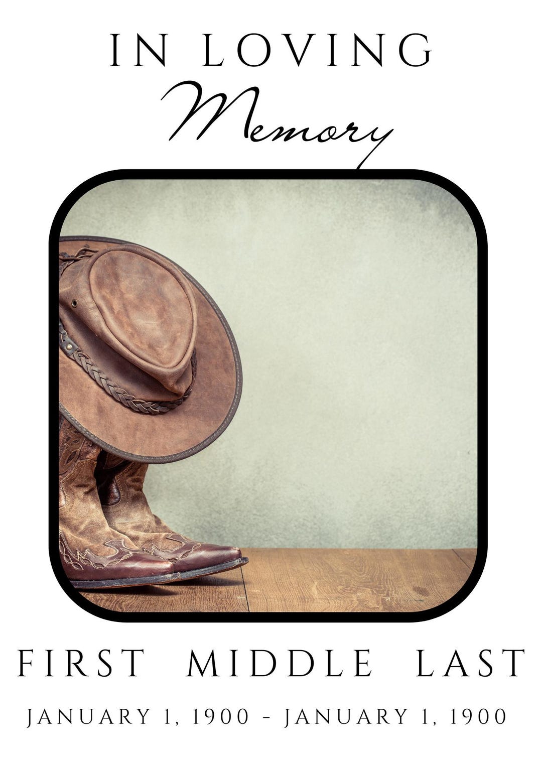 Funeral Card, in Memorial Card, Simple Funeral Card, Simple Memorial ...