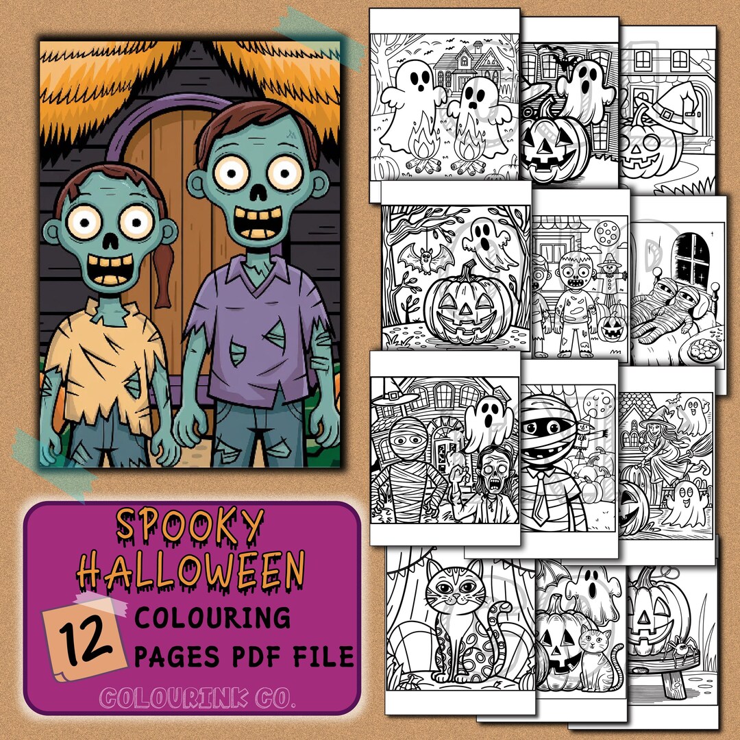 Spooky Halloween Coloring Pages by Colourink.co | Printable Ghosts ...