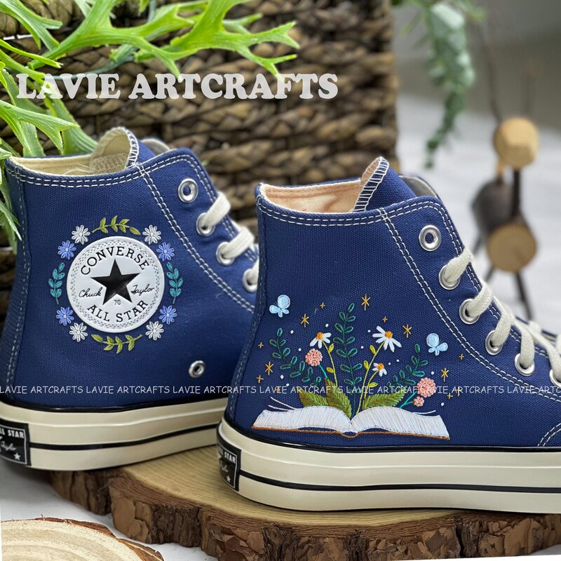 Embroidered Converse - Etsy