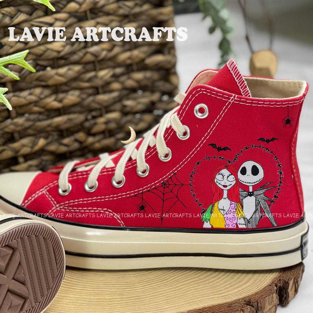 Nightmare Before Christmas Embroidery Converse, Custom Cartoon ...