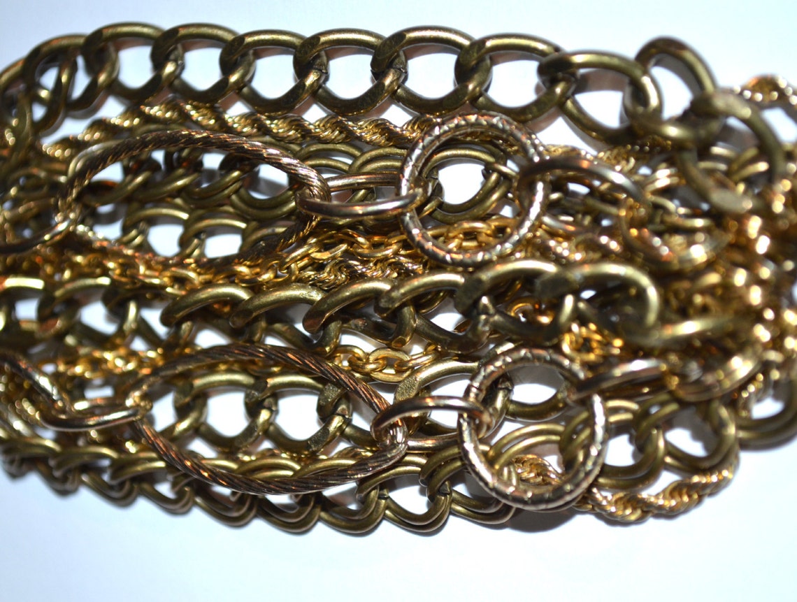 Wildflower Upcycled Bullet Casing and Chains Statement Bracelet - Etsy