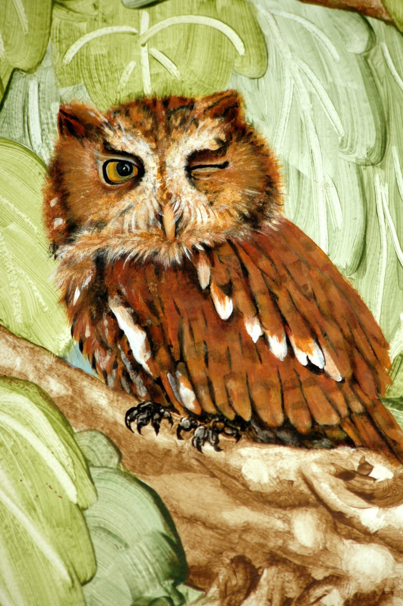 Winking Owl Art Print - Etsy Australia