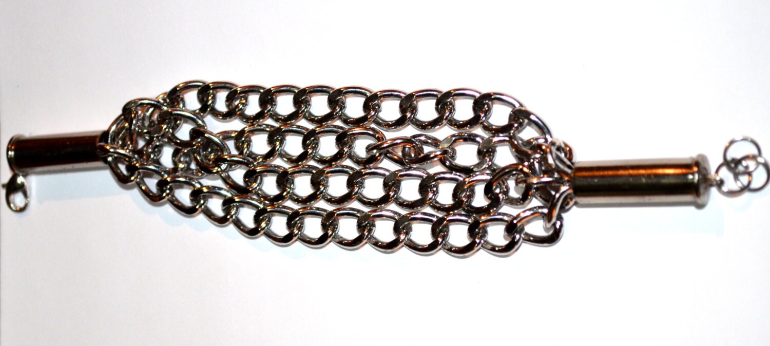 Storm Upcycled Bullet Casing and Chains Statement Bracelet - Etsy