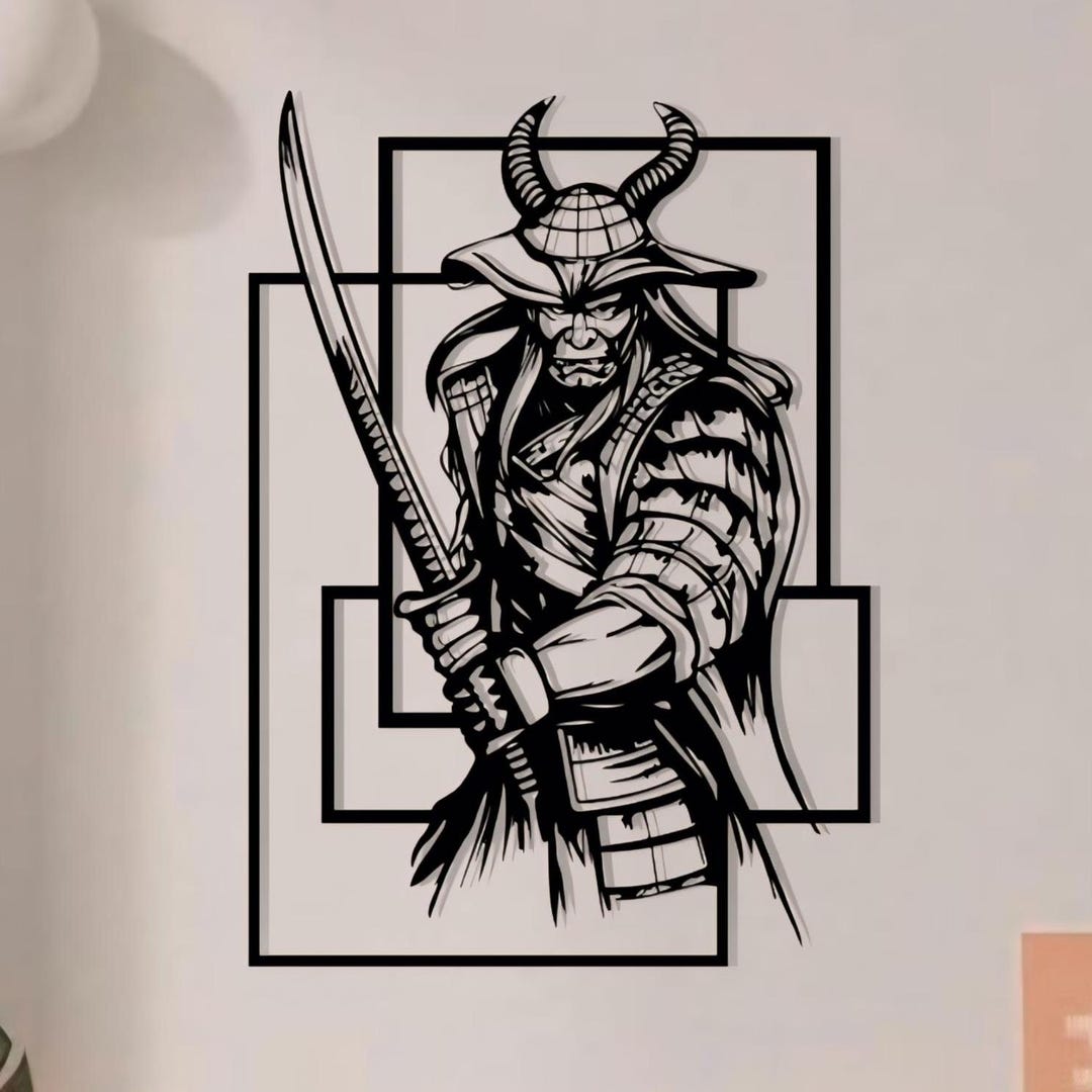 Samurai, Samurai Wooden Wall Decor, Samurai Wooden Wall Art, Samurai ...