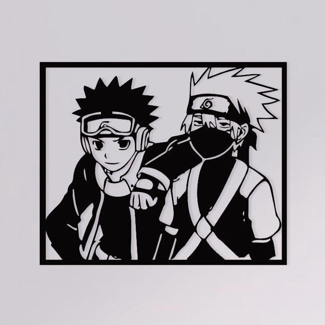 Anime, Kakashi and Obito, Manga, Anime Wooden Wall Decor, Anime Wooden ...