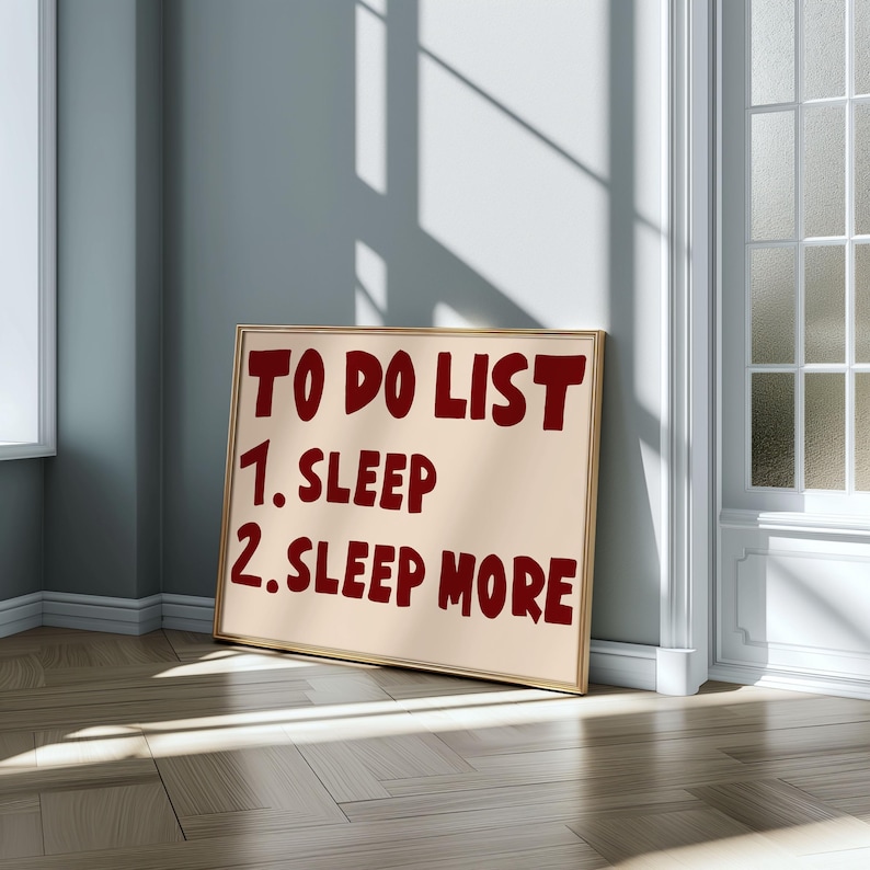 Trendy Sleep Typography Poster: Above Bed Wall Art (digital Download ...
