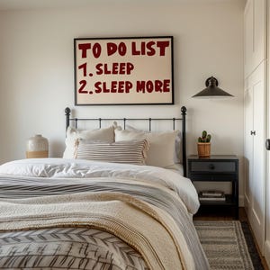 Trendy Sleep Typography Poster: Above Bed Wall Art (digital Download ...