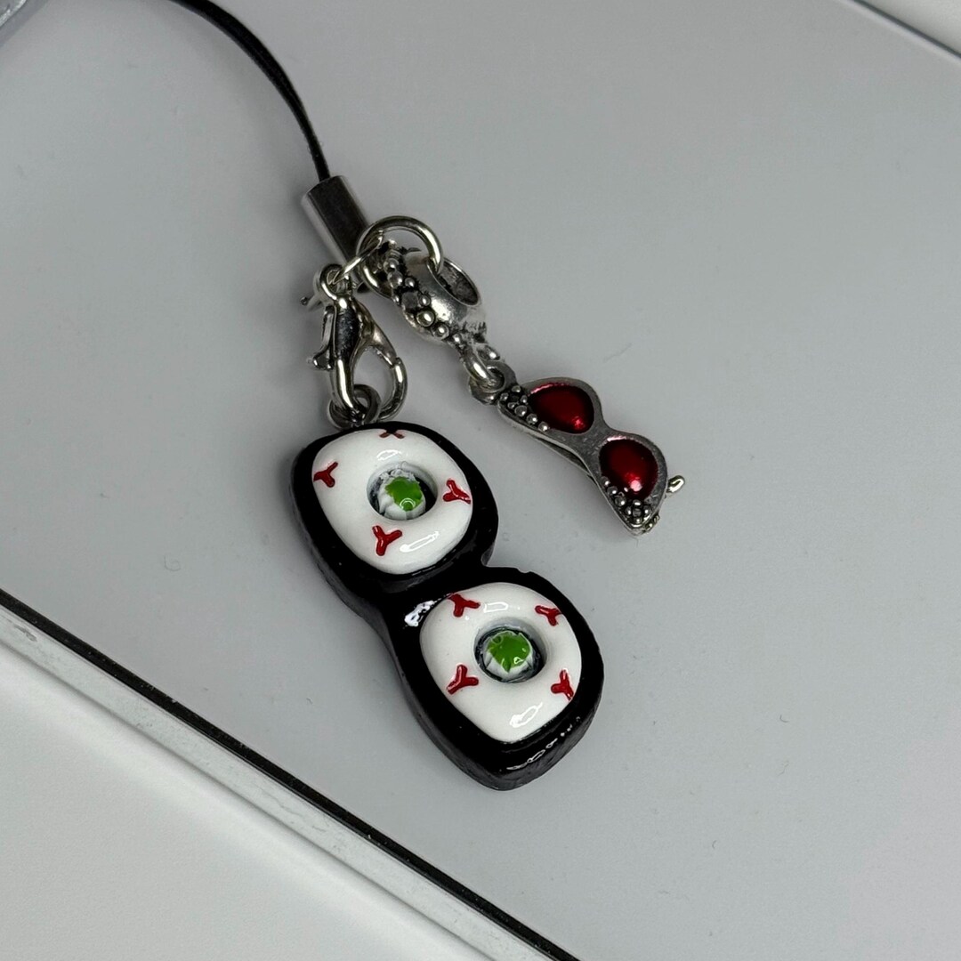 Gothic Eyeball Phone Charm Strap, Creepy Kawaii Keychain, Halloween ...
