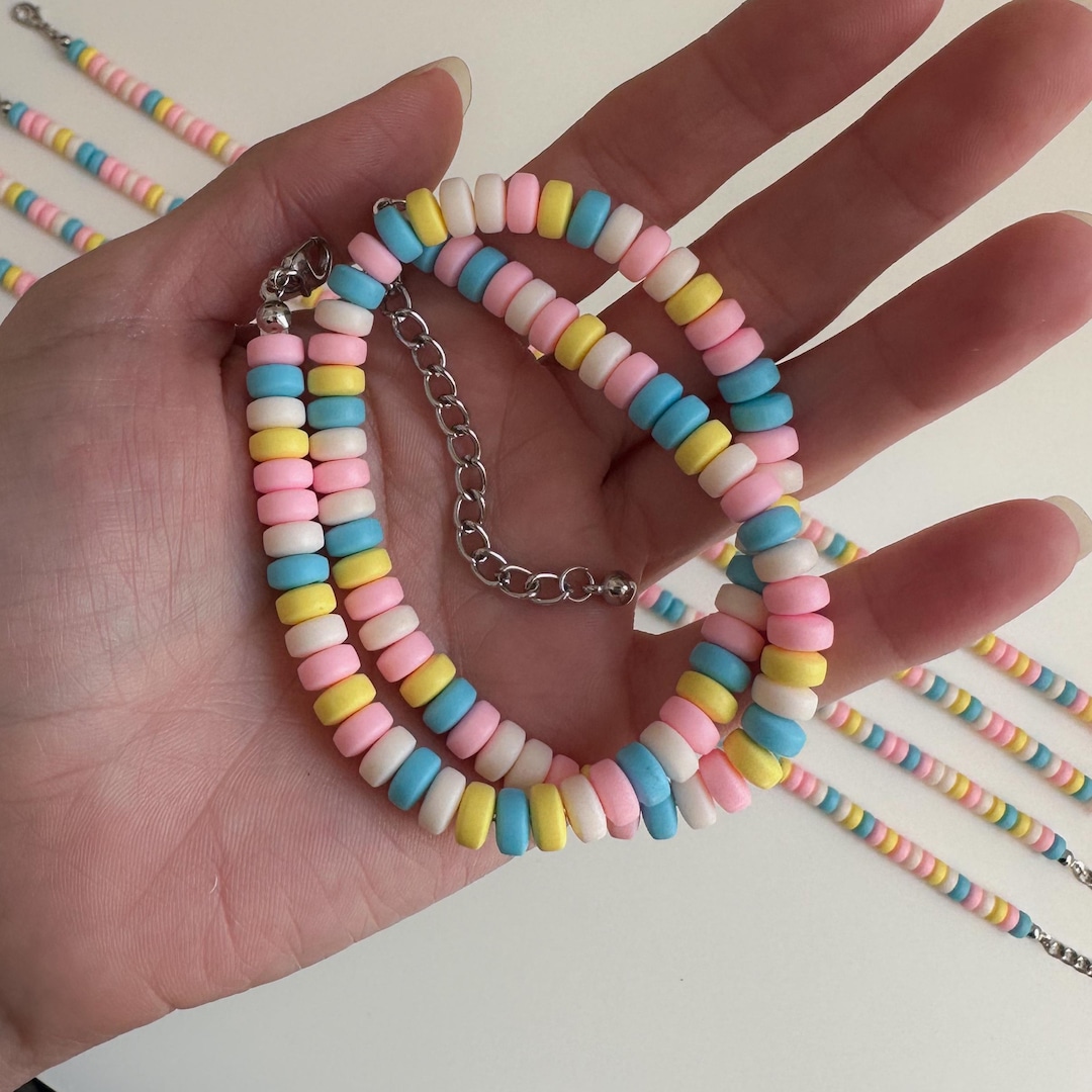 Candy Necklace: Nostalgic 90s Pastel Candy Choker, Handmade Acrylic ...