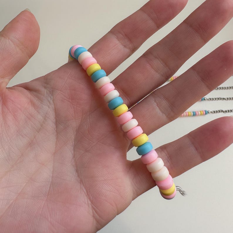 Candy Necklace: Nostalgic 90s Pastel Candy Choker, Handmade Acrylic ...
