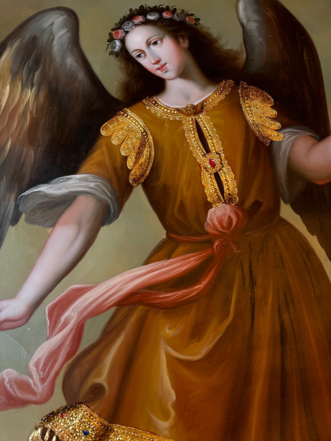 Archangel Raphael Reflection Painting on Canvas Cusco School of Art ...