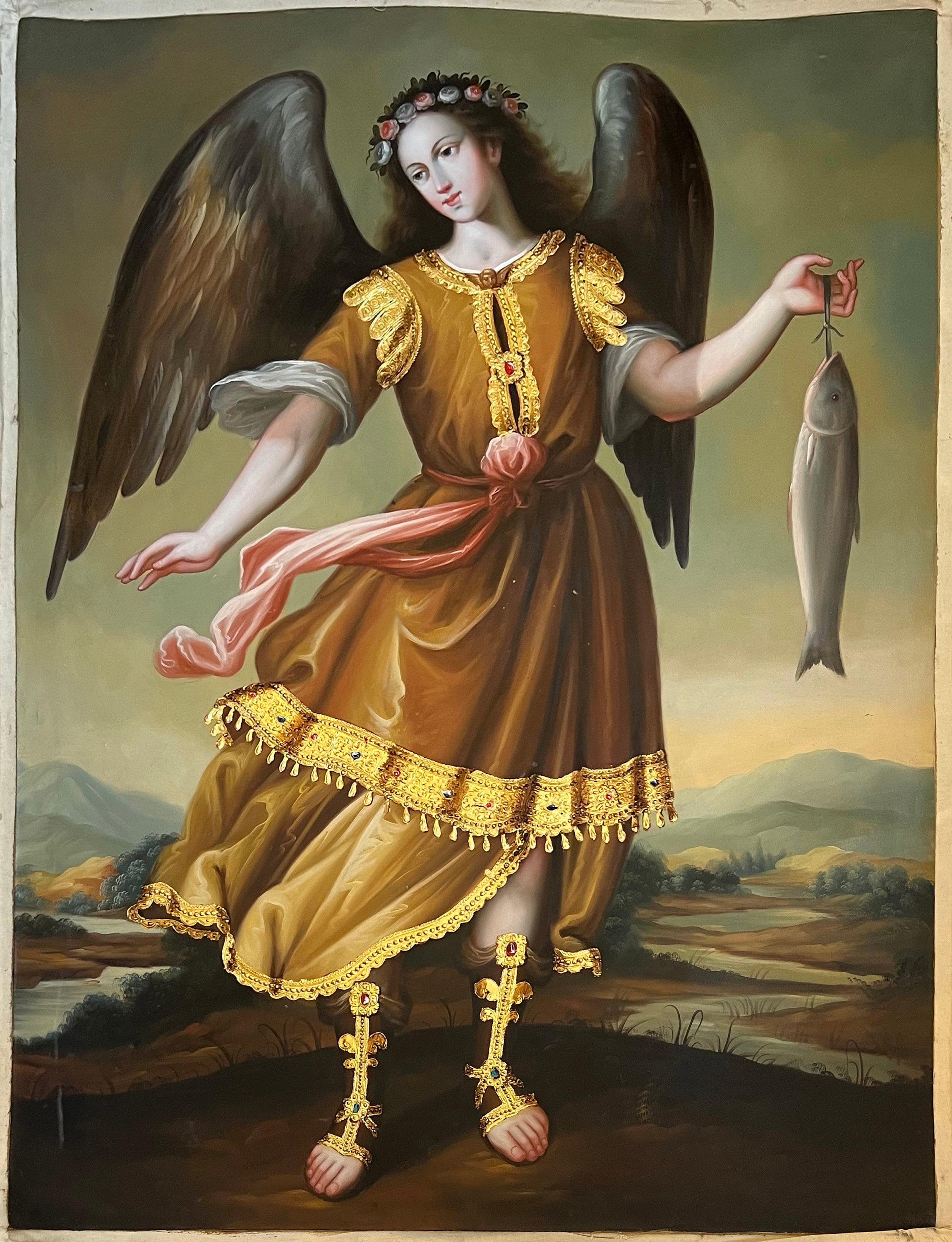 Archangel Raphael Reflection Painting on Canvas Cusco School of Art ...