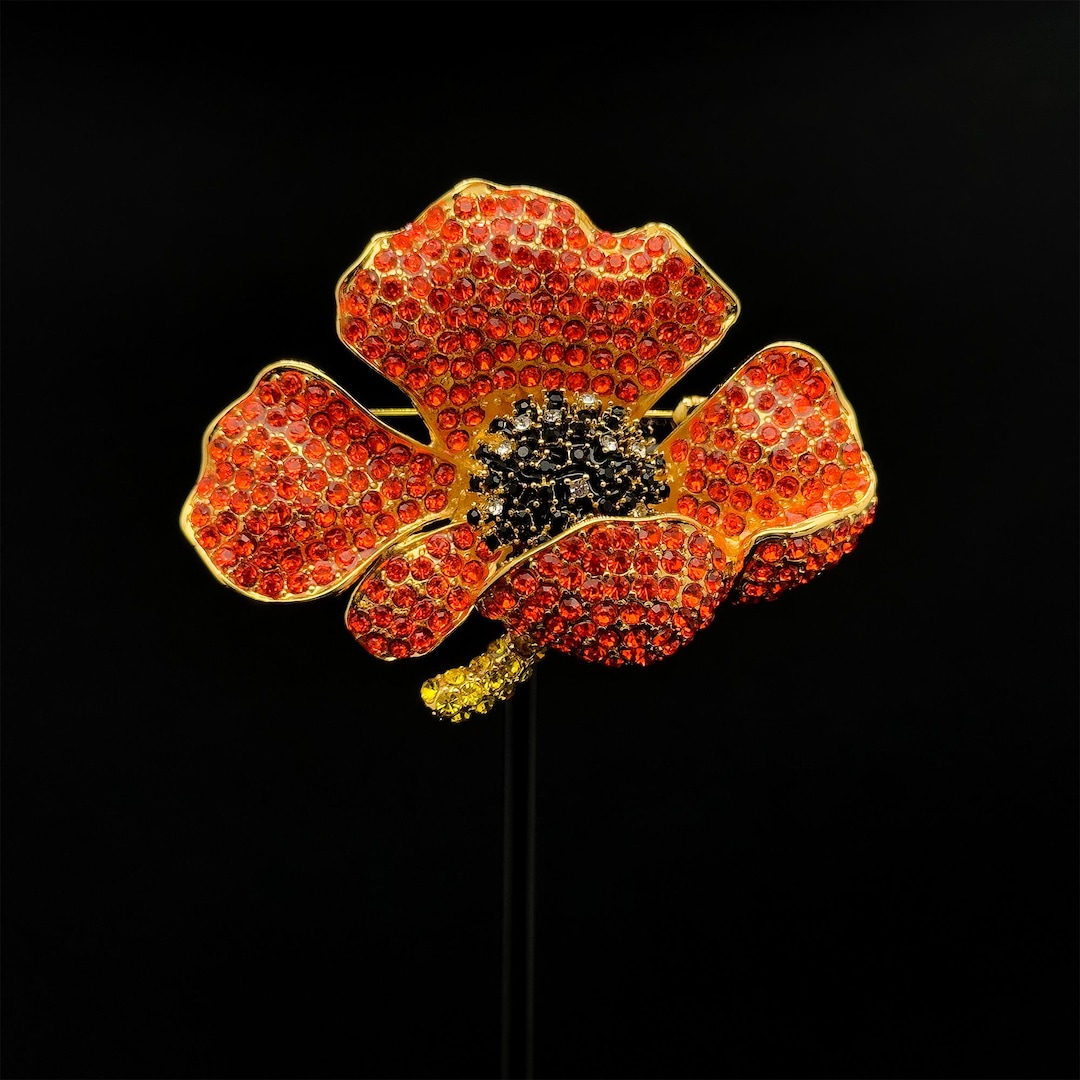 Art Deco Brooch, 3D Flower Brooch, Orange Brooch, Pastoral Brooch, Coat ...