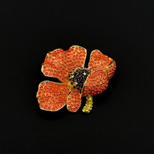 Art Deco Brooch, 3D Flower Brooch, Orange Brooch, Pastoral Brooch, Coat ...