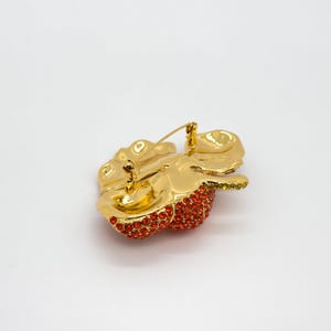 Art Deco Brooch, 3D Flower Brooch, Orange Brooch, Pastoral Brooch, Coat ...