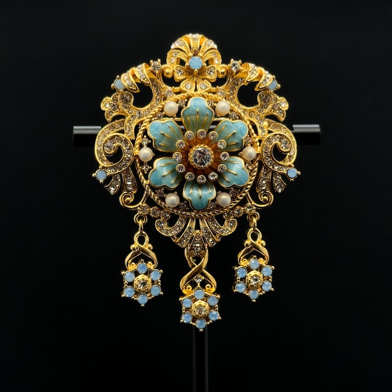 Antique Floral Pearl Brooch - Etsy