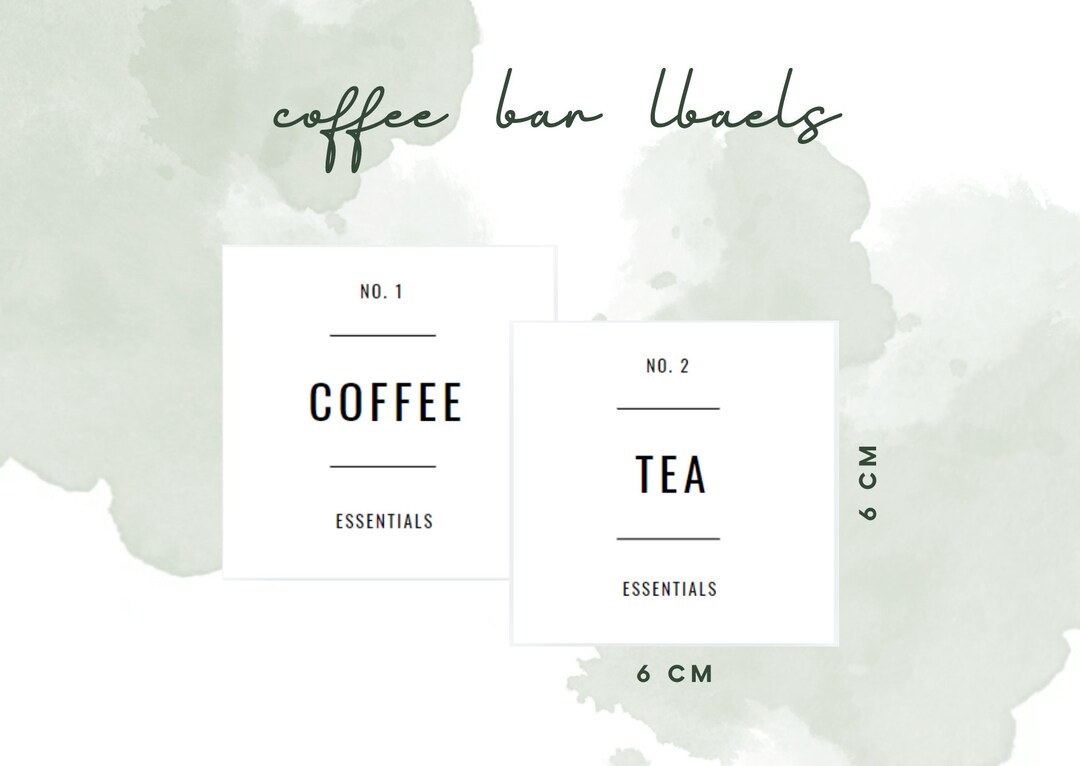 Coffee Bar Printable Lables A4 12 Lables Ready to Print - Etsy